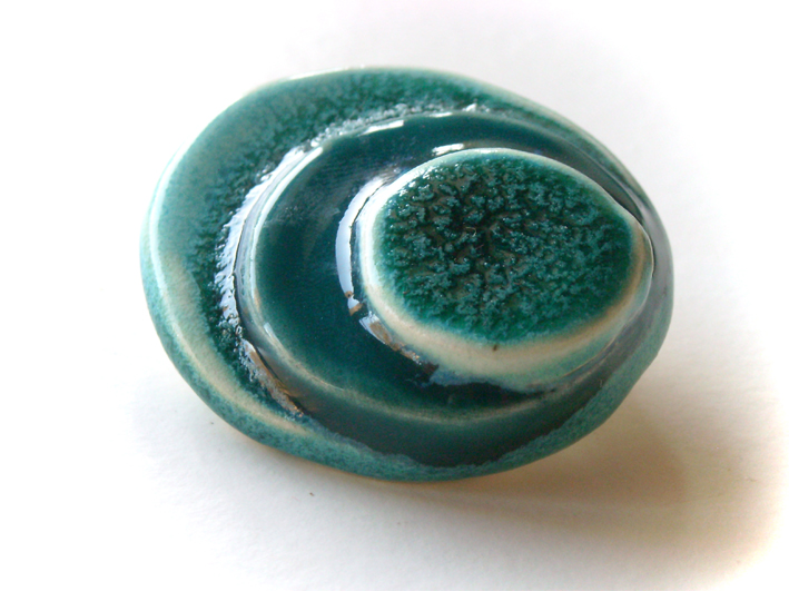 Ceramic Brooch Turquoise And Jade on Luulla